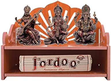 CrazyInk Wooden Readymade Wall Hanging Puja Temple for Home God Stand ...