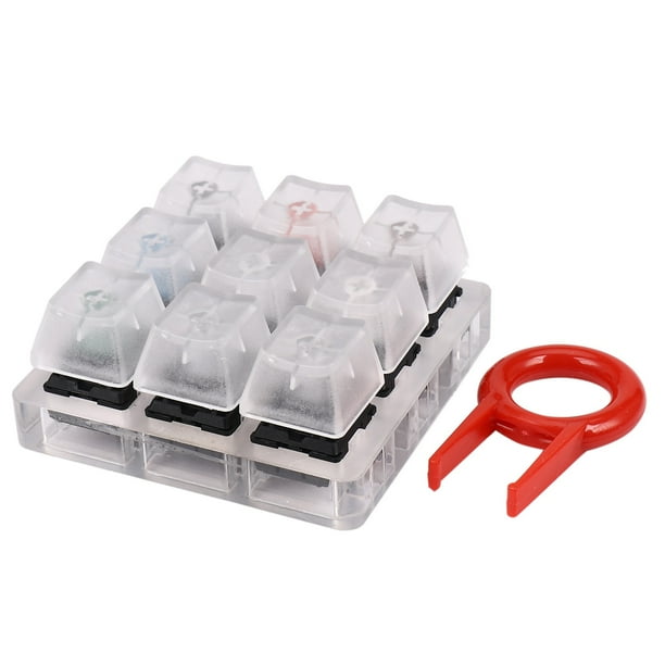 Acrylic Keyboard Tester 9 Clear Plastic Keycap Sampler for Cherry MX ...