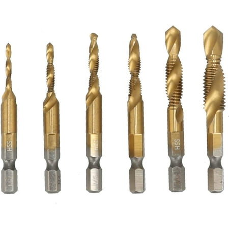 6Pcs M3 M4 M5 M6 M8 M10 Bearing Steel Metric Screw Thread Tap with Hex ...