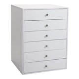 Impressions Vanity SlayStation 6 Drawer Chest Vanity Organizer Unit Storage Makeup Cabinet with ...