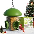 LONA-S6 Outdoor Bird Feeder, 3-Compartment Hanging Feeder with ...
