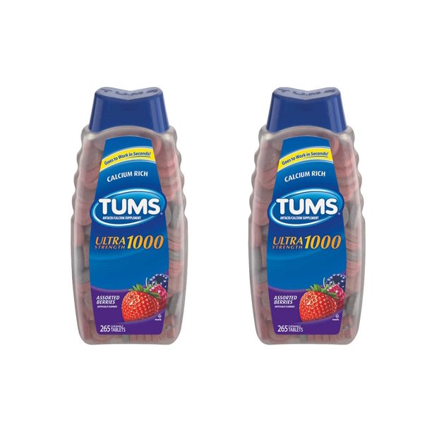 Tums Antacid Assorted Berries Ultra Strength 1000 265 Chewable Tablets ...
