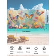 Beach Towel-Watercolor Boho Butterflies Blooms Floral Microfiber ...