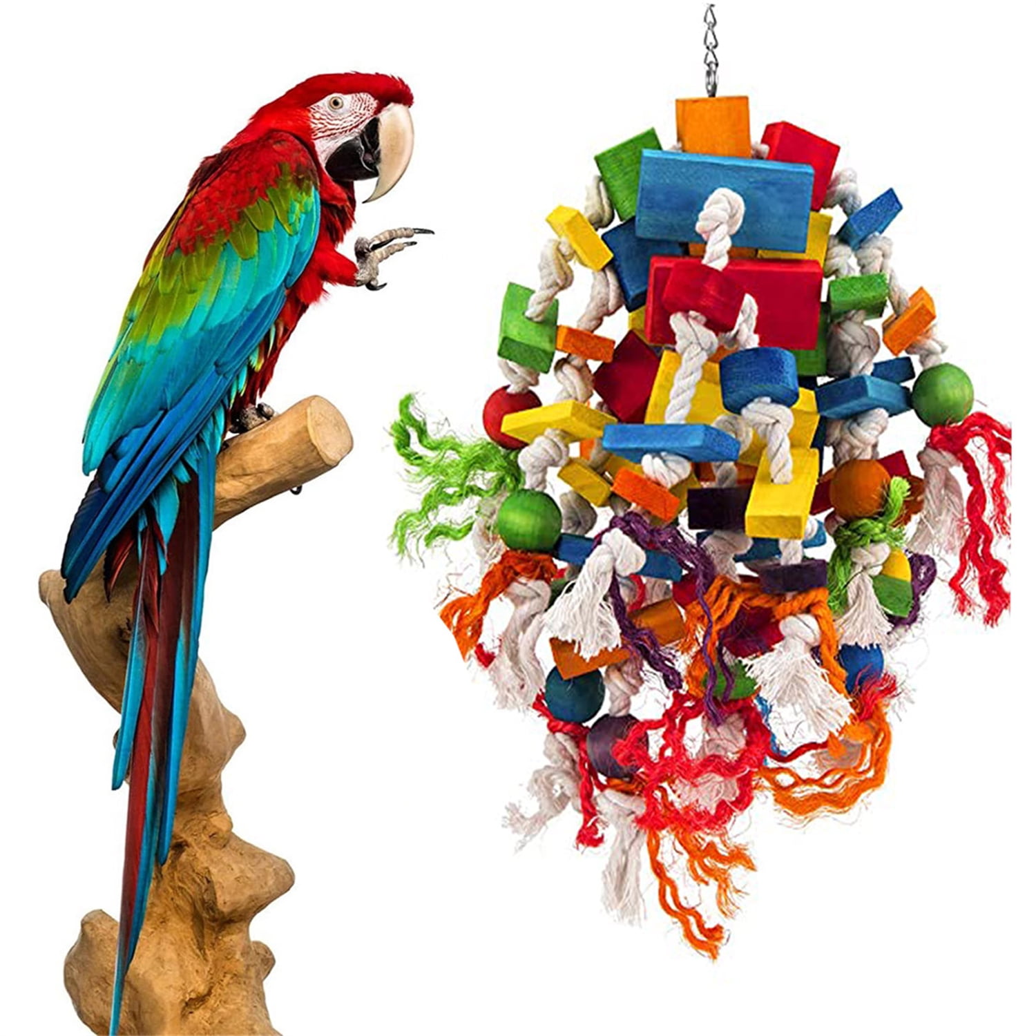 Chew Strands Bite Teeth Molar Wooden Bird Parrot Toy - Walmart.com