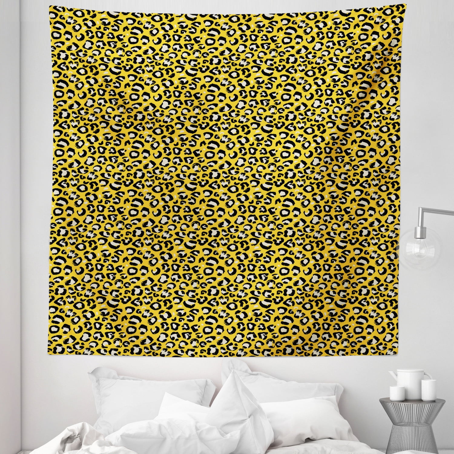 Leopard Tapestry, Hand Drawn Style Wild Cat Skin Pattern Animal ...