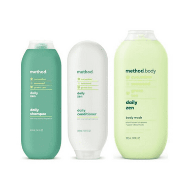 Method Pure Peace Shampoo, Conditioner, and Body Wash Set (Variety Pack ...