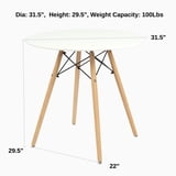 FurnitureR Modern Round Office Desk with Minimalist Design, Sturdy ...