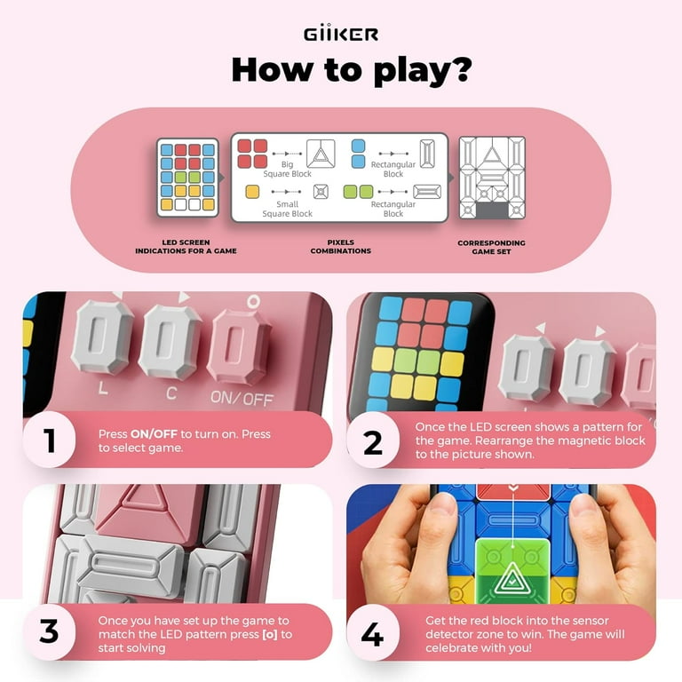 Handheld Games For Kids TEMI Handheld Slide Puzzle Games, 500 Levels ...