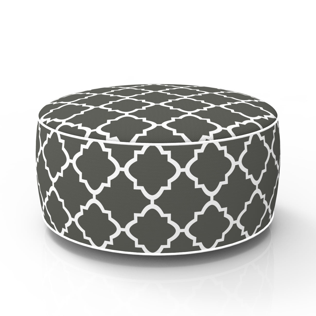 FBTS Prime 21x21x9 inch Round Gray Geometric Fabric Indoor Outdoor ...