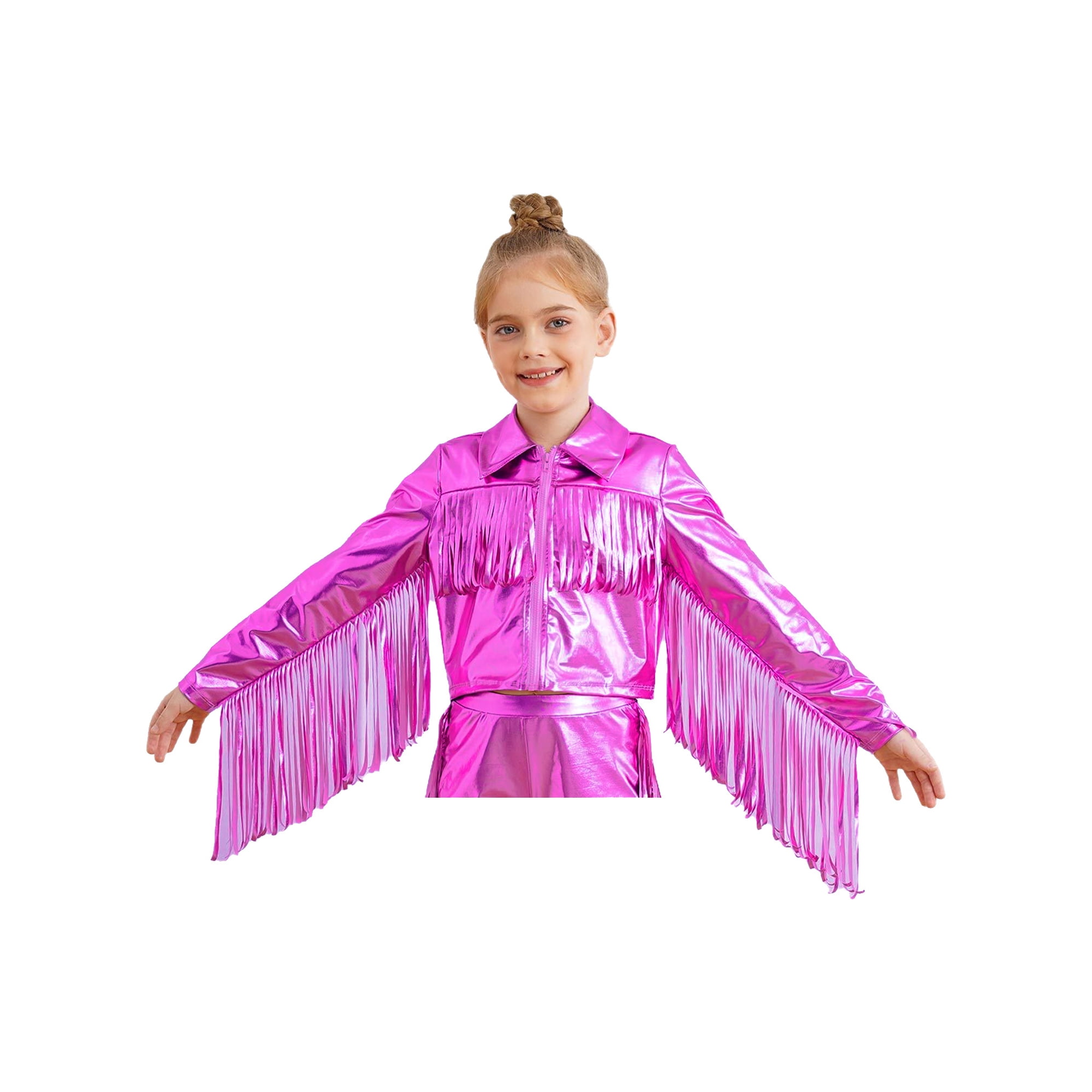 Click here for Doomiva Kids Girls Metallic Jacket Long Sleeve Zip... prices
