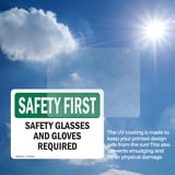 (2 Pack) Safety Glasses And Gloves Required OSHA Safety First Sign ...