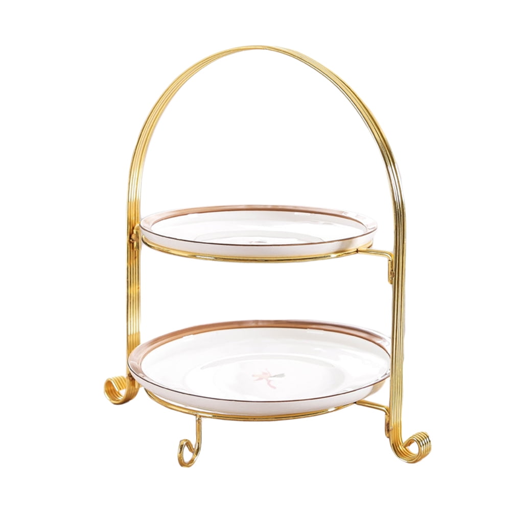 NUOLUX Stand Tiered Serving Display Metal Rack Round Snack Cupcake ...