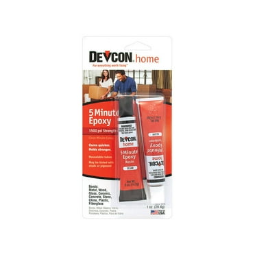 Devcon 8.5oz 5 Minute Epoxy 1500lb Waterproof Glue 4.25oz - Walmart.com
