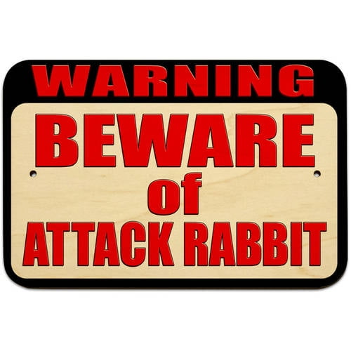 Warning Beware of Attack Rabbit Sign - Walmart.com