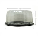 Pactiv Rose Pattern Plastic Cake Container 13", Black Base/Clear Lid ...
