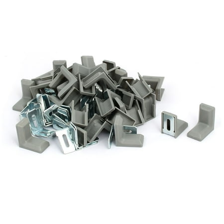 28mmx17.5mmx28mm Plastic L Shape Cover Right Angle Corner Brace Gray ...