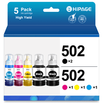 Epson 502 T502 Ecotank Refill Ink, 4 Pack for ET Series Printers (Black ...