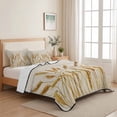 Queen Quilt Bedding Set Watercolor Wheat Farm Grain on Flax Breathable ...