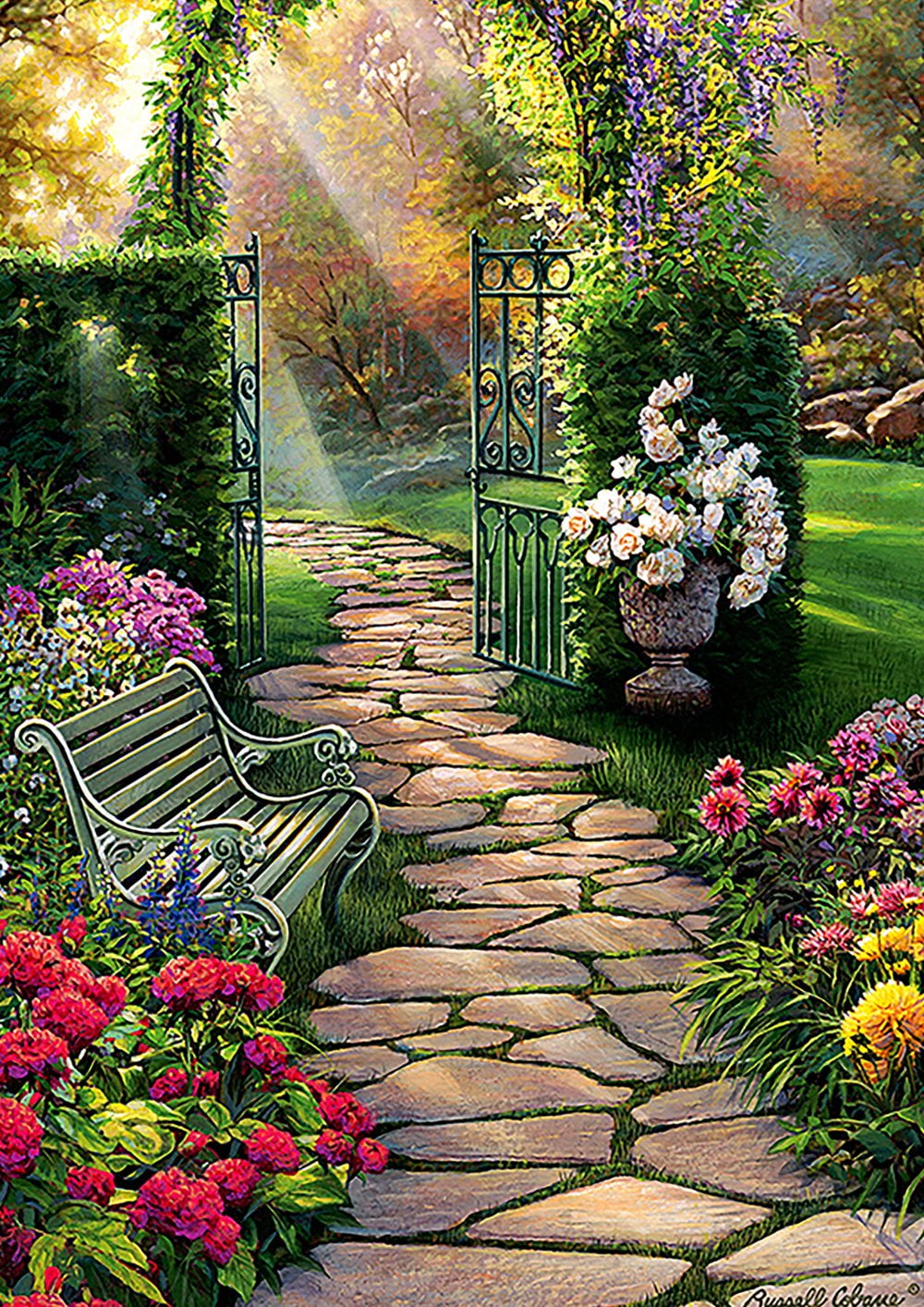 Toland Home Garden Morning Walk Garden Flower Flag Double Sided 12x18 ...