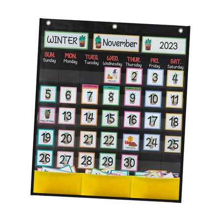 Calendar Pocket Chart Complete Classroom Organized Chart for Homeschool ...