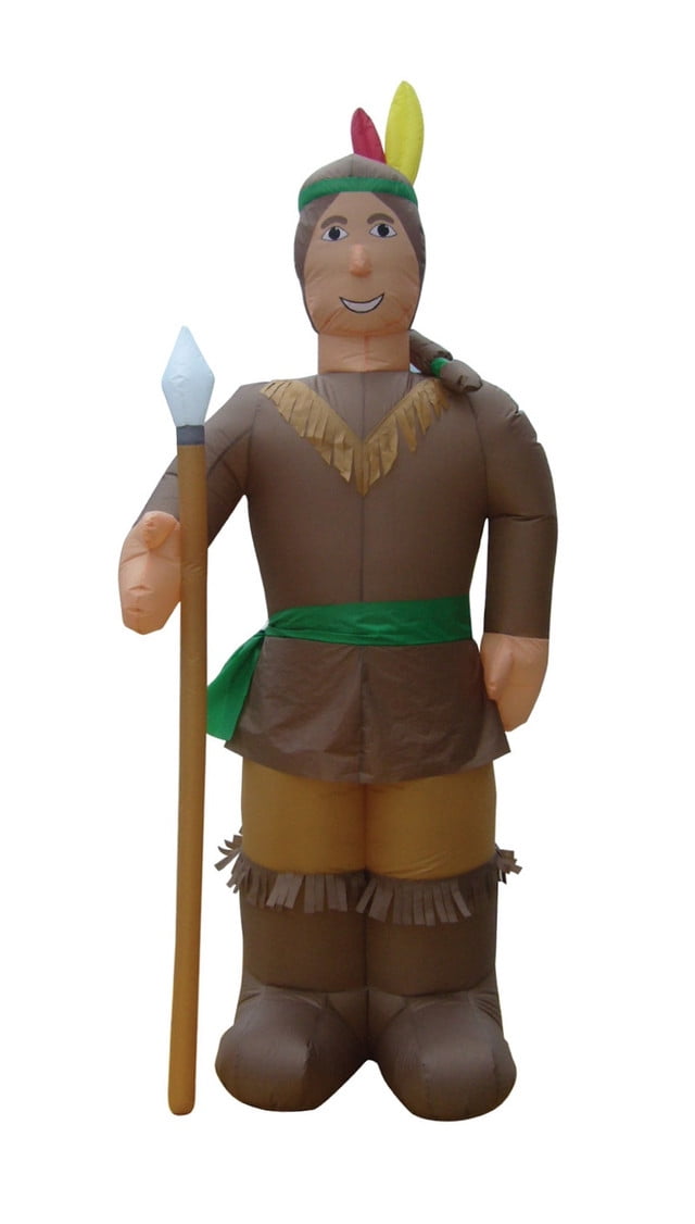 7' 9" Air Blown Inflatable Thanksgiving INDIAN Man Holding Spear ...