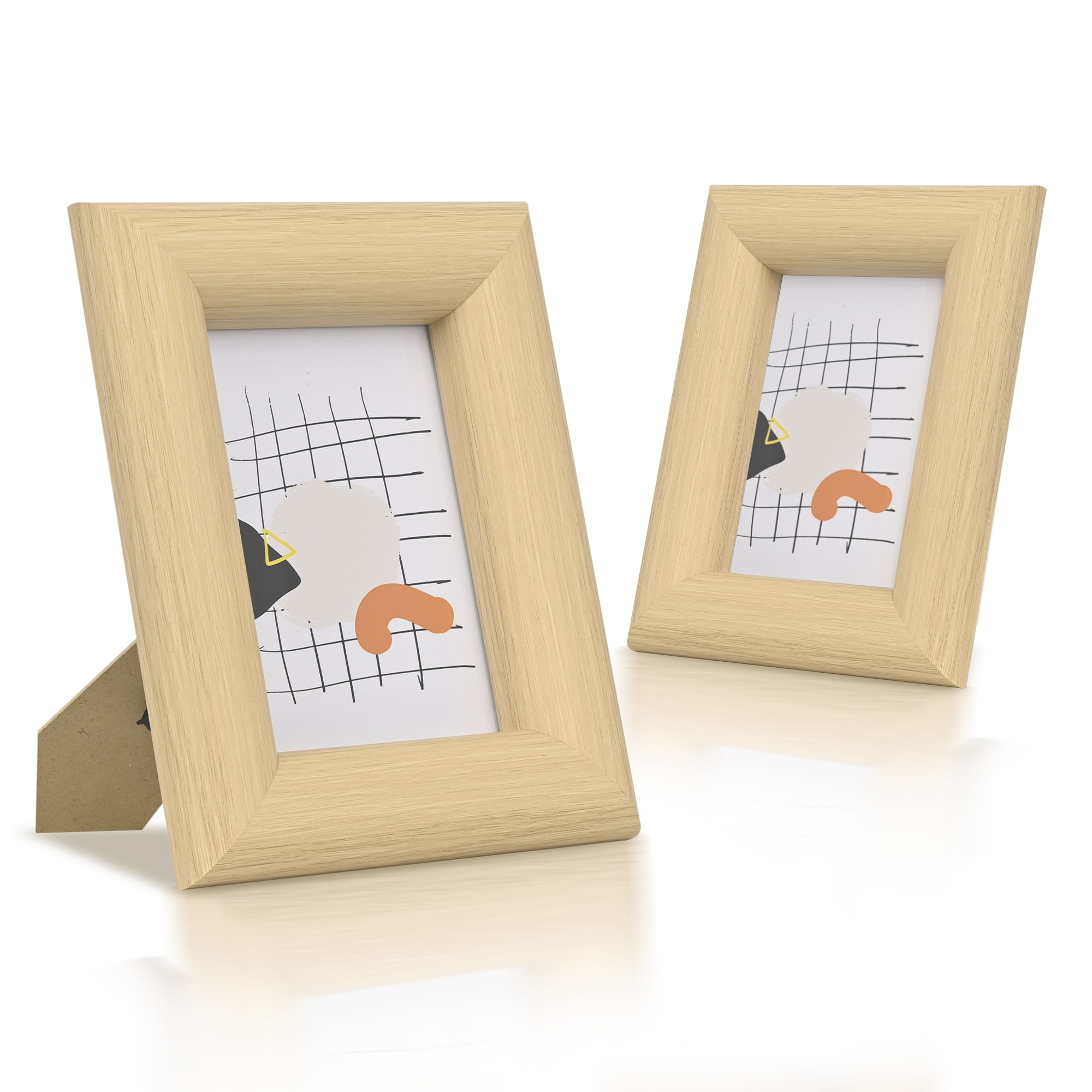 ArtbyHannah 2 Pack 5x7 inch Rustic Picture Frame Set, Photo Frame for ...