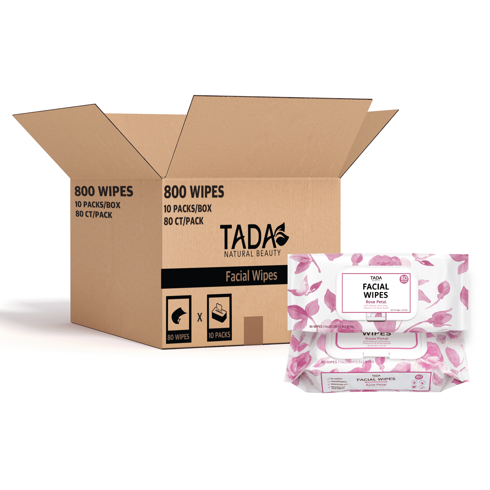 Click here for Tada Beauty Facial Wipes Makeup Remover Rose Petal... prices
