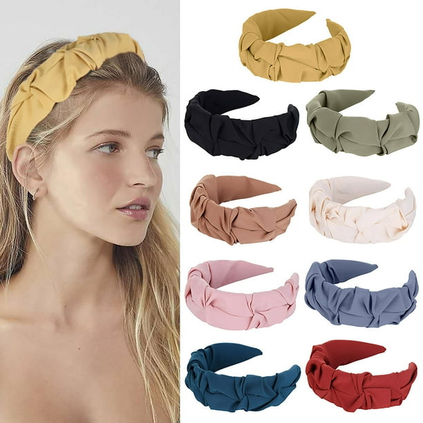 Meidiya Turban Headbands For Women Wide Head Wraps Knotted Elastic Teen