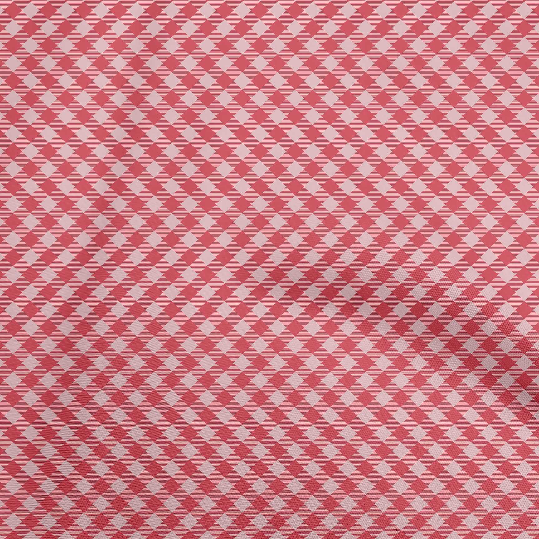 oneOone Silk Tabby Light Red Fabric Check Sewing Material Print Fabric ...