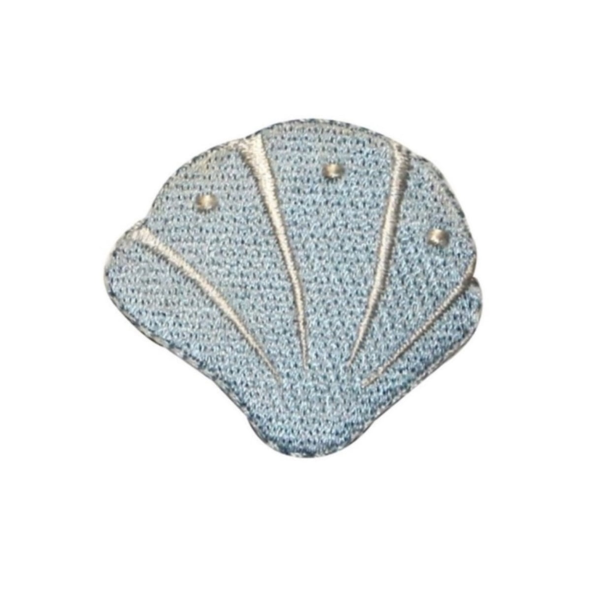 ID 0383B Blue Clam Shell DÃ©cor Patch Tropical Beach Embroidered Iron ...