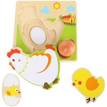 IGUOHAO 1 Set Wooden Chicken Egg Puzzle Hens Laying Eggs Puzzle Toy ...