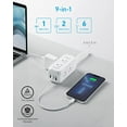 Anker Power Strip USB Extension Cord, 6 Outlets, 20W USB-C Charger Port, 5ft, Compact Safety ...