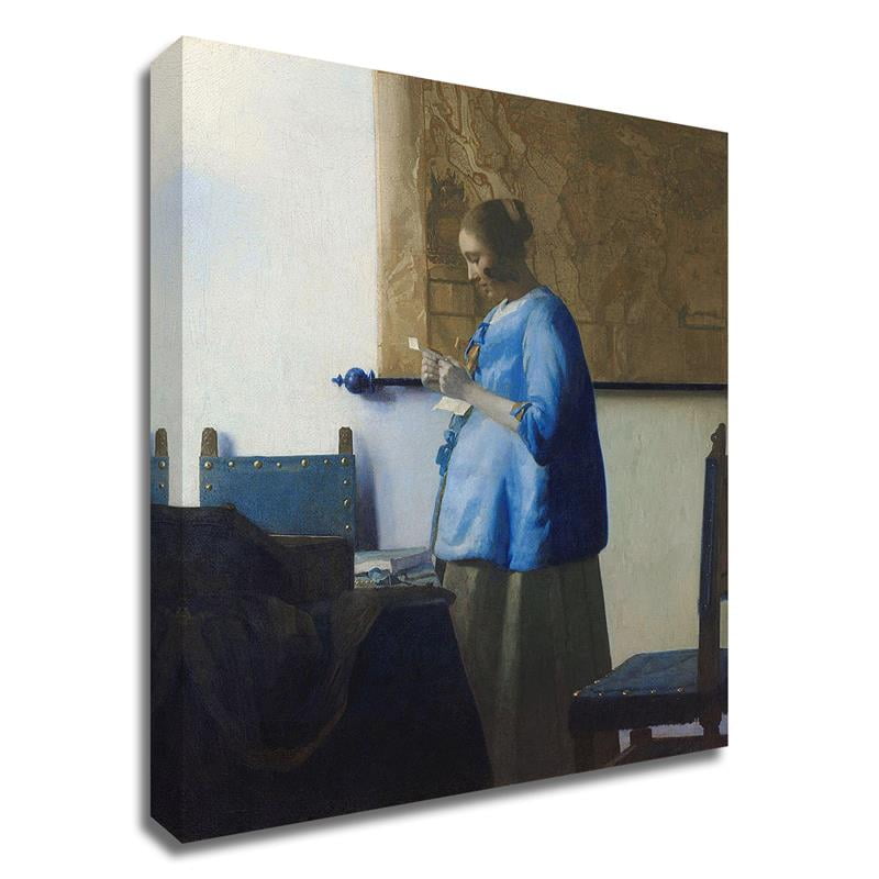 15"x18" Woman Reading a Letter by Johannes Vermeer - Print on Canvas ...