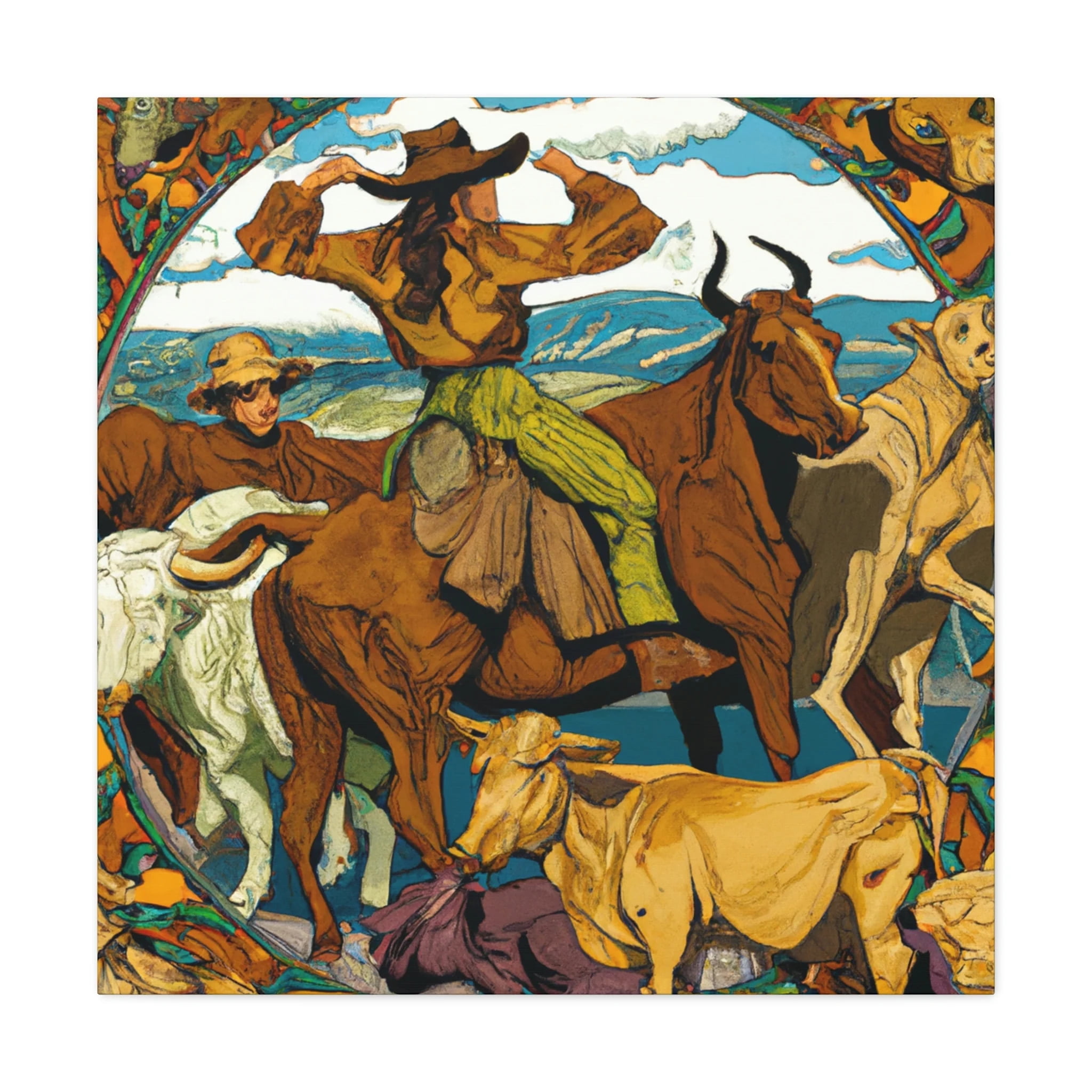 Herding Cattle Home - Canvas - Walmart.com