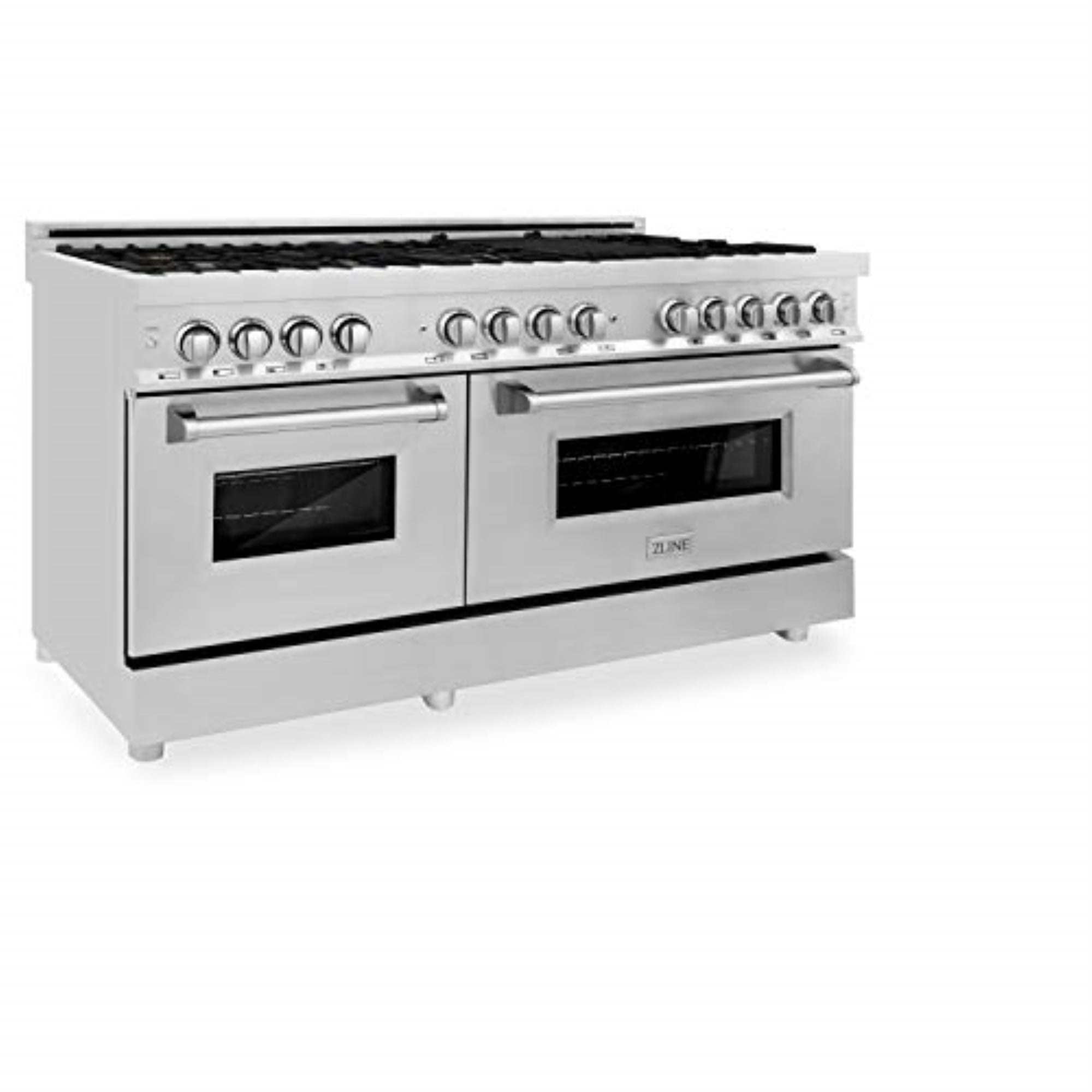 ZLINE 60 in. Dual Fuel Range in Stainless Steel with Brass Burner Kit ...