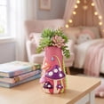 Creative Mushroom Shaped Succulent Planter Rose Red Decorative Flower ...