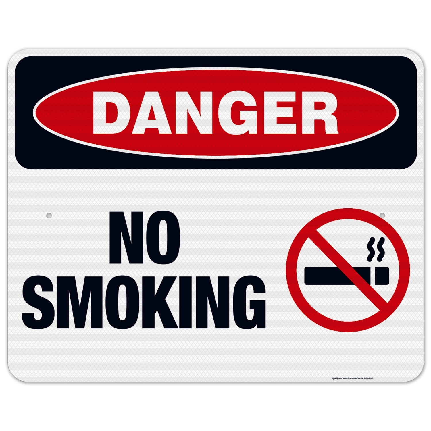 Danger No Smoking Sign, OSHA Danger Sign, 24x30 Reflective Aluminum EGP ...