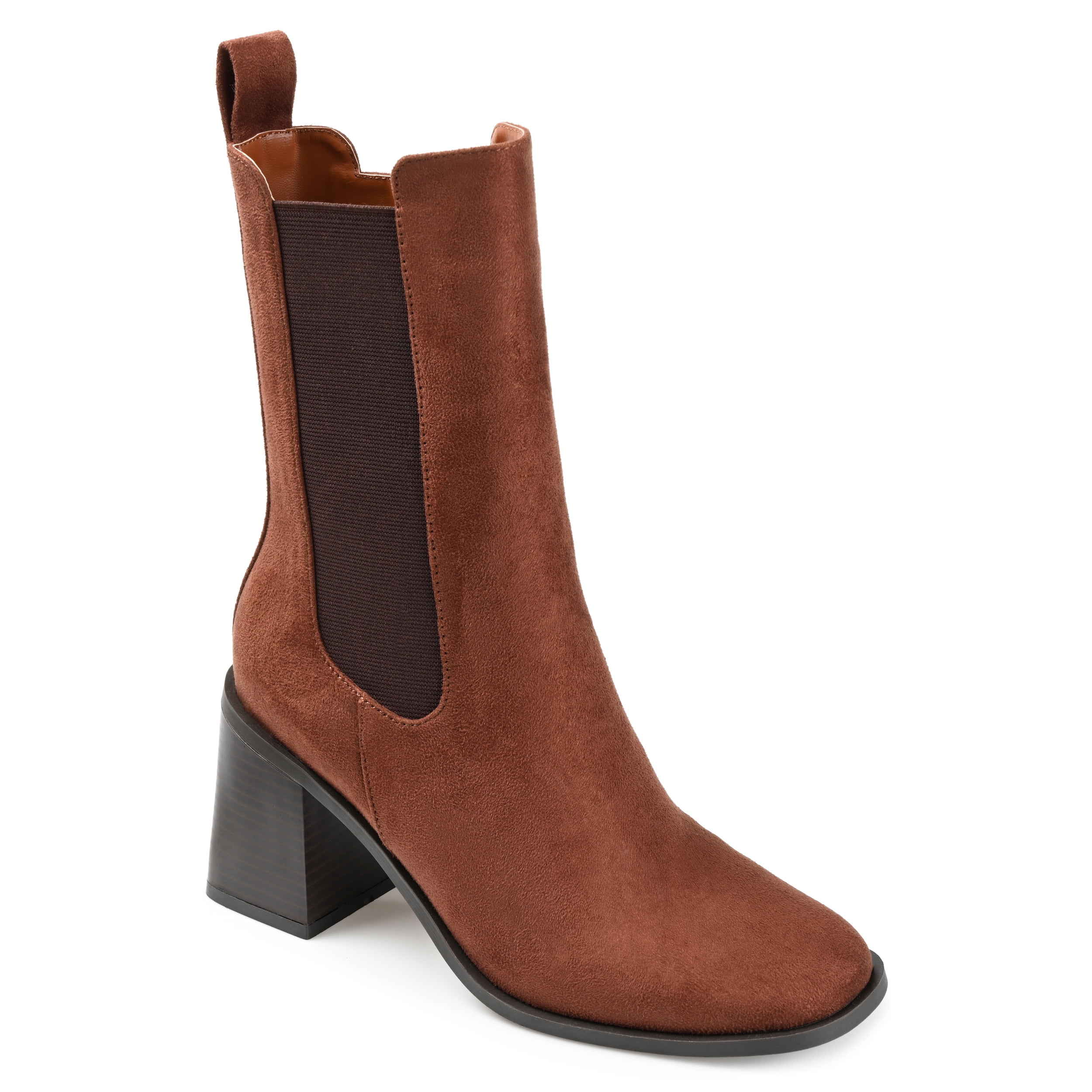 Journee Collection Womens Kaydia Square Toe Stacked High Ankle Booties ...