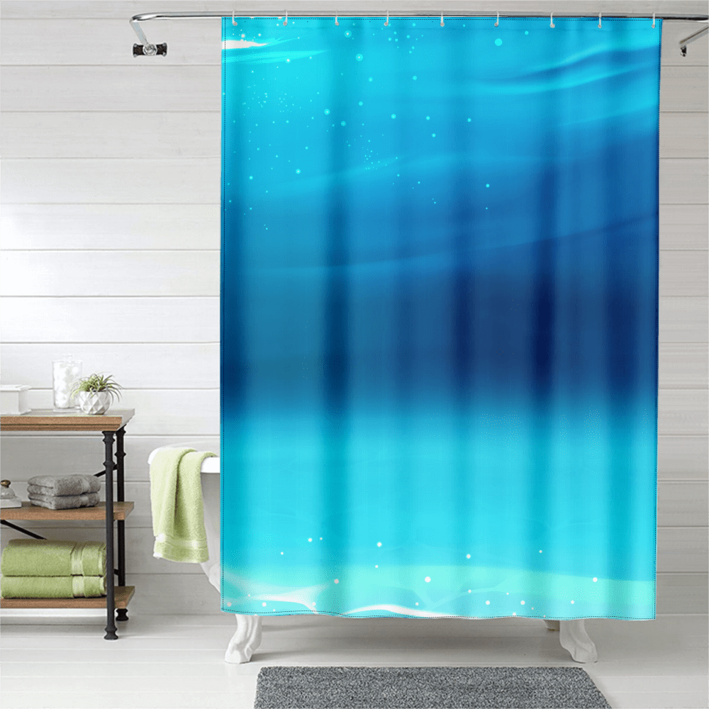 Blue Sea Water Shower Curtain Cool Rustproof Unique Bath Curtain for ...