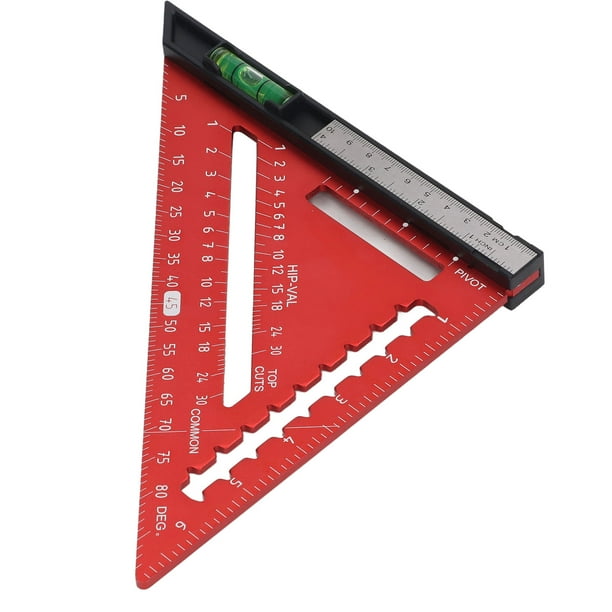 Rafter Square, 7inch Carpenter Triangle Square with Easy Read Level ...