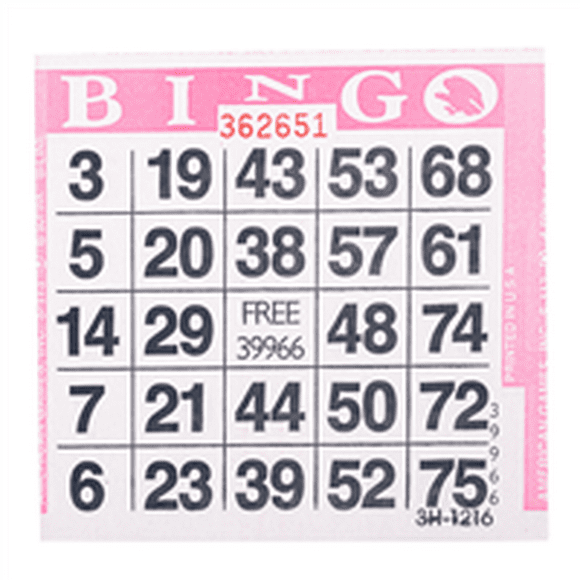Disposable Bingo Cards