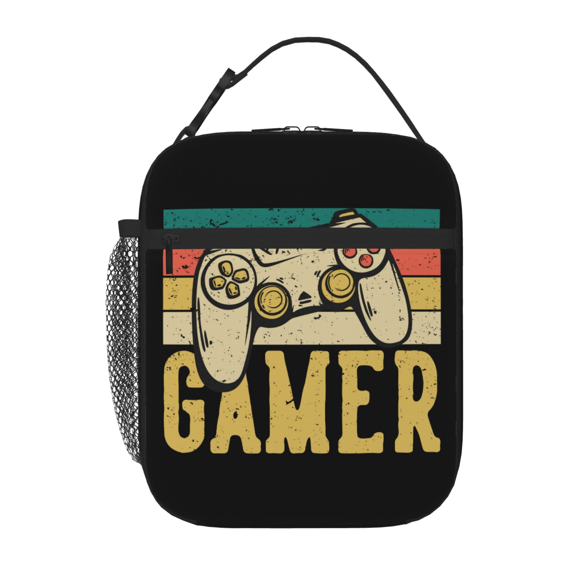 TEQUAN Portable Lunch Bag, Retro Game Controller Gamer Pattern Reusable ...