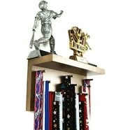 "24"" Walnut Premier Medal Awards Rack, Trophy Shelf and Awards Display ...