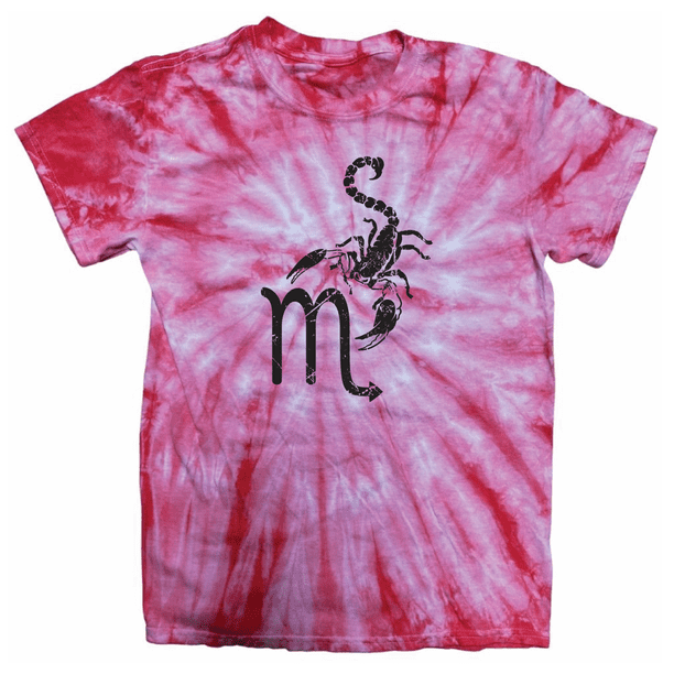 Scorpio T-Shirt Zodiac Symbol Scorpion Horoscope Distressed Tie Dye Tee ...