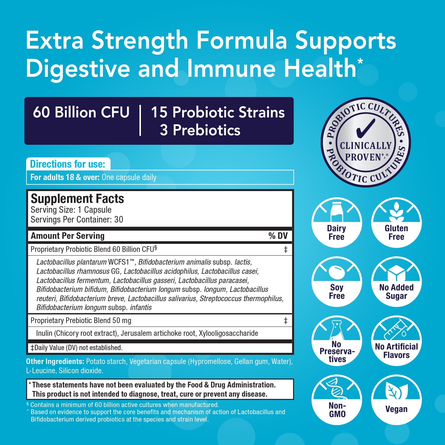 Bio360 Probiotics Daily Extra Formula, Daily Vegan Prebiotics ...