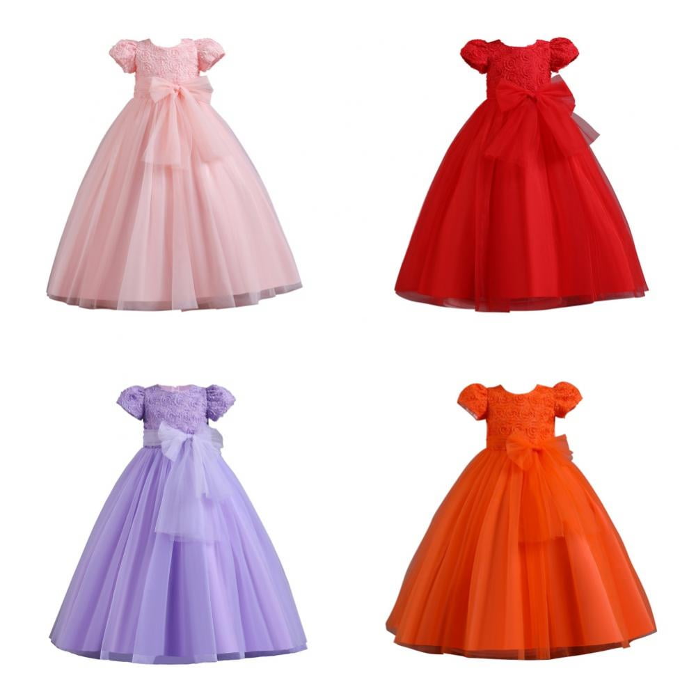 3-13Years Girl Princess Lace Tulle Dress Flower Girls Dresses Puff ...