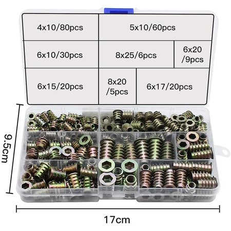 230 Pieces Zinc Alloy Hex Threaded Insert Nut Threaded Inserts - Walmart.ca