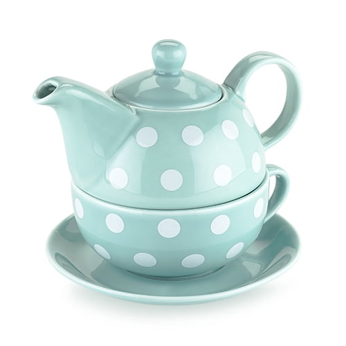 Pinky Up Addison Polka Dot Tea-For-One Sets, Blue - Walmart.com