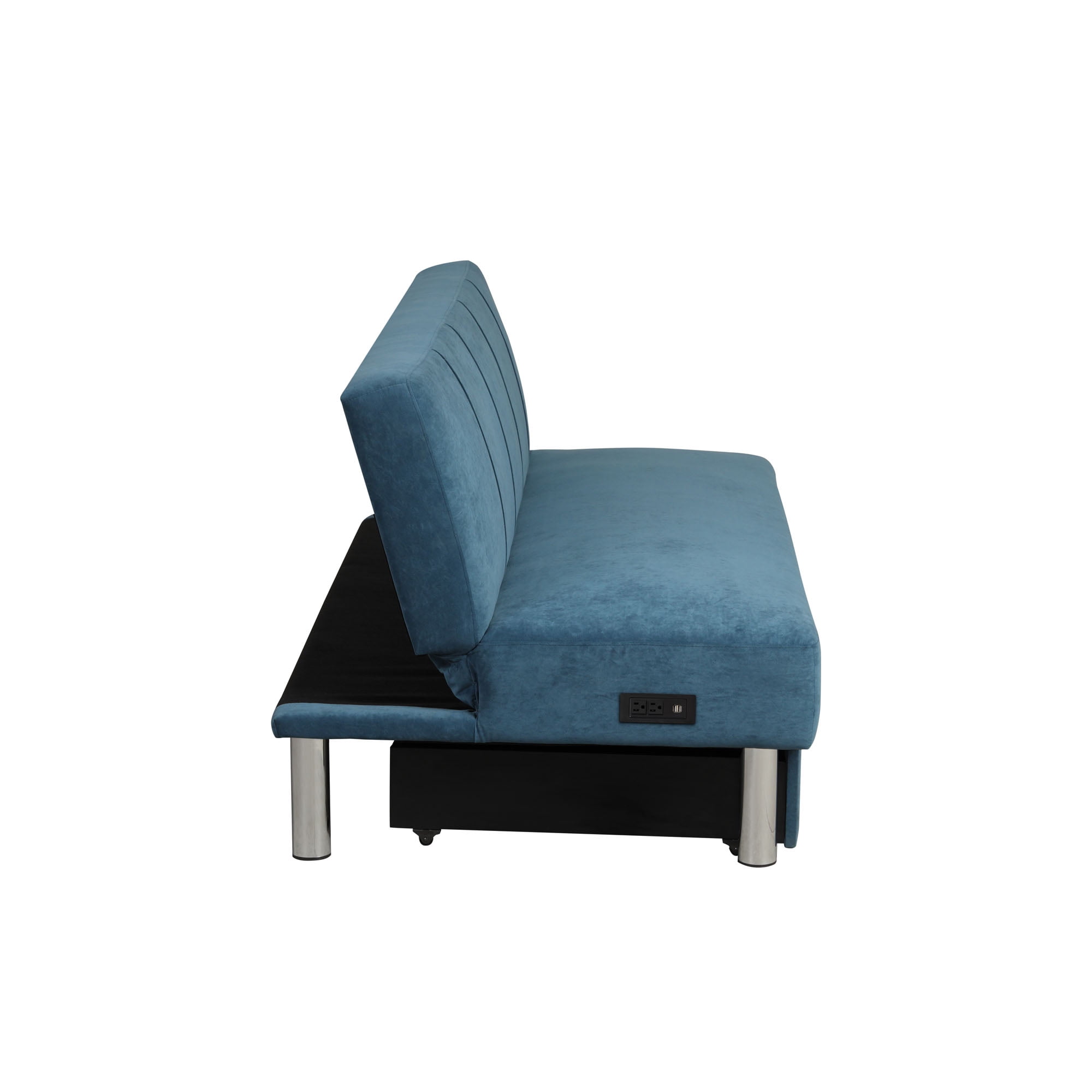 Buy Serta Hathaway Modern Futon with Power and Storage, Aqua Fabric ...