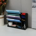 Wall Hanging File Organizer, 4 Tier Desk Wooden File Holder with 4 ...